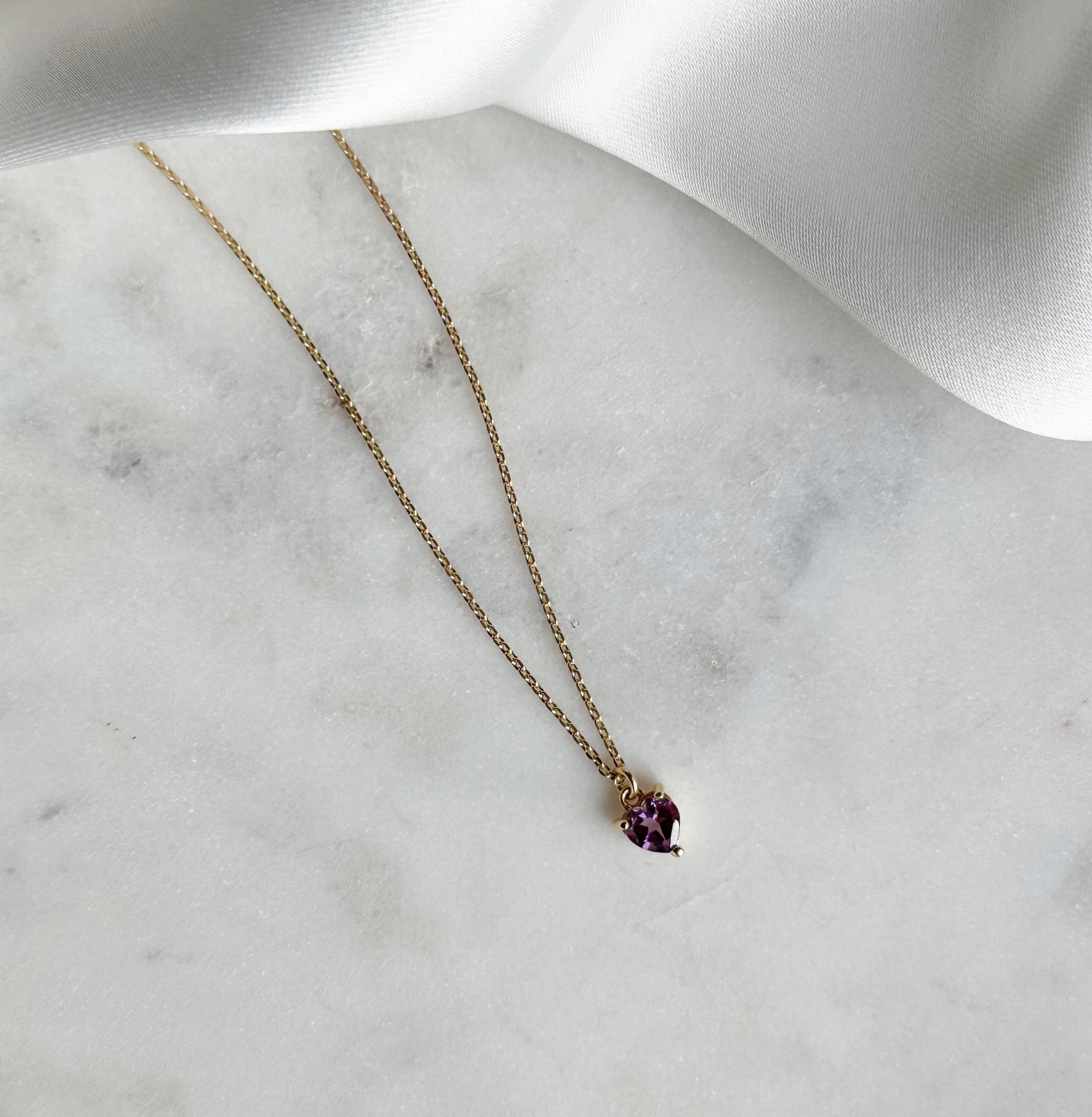 Naszyjnik Serce z Ametystem Gold 696 Jewelry